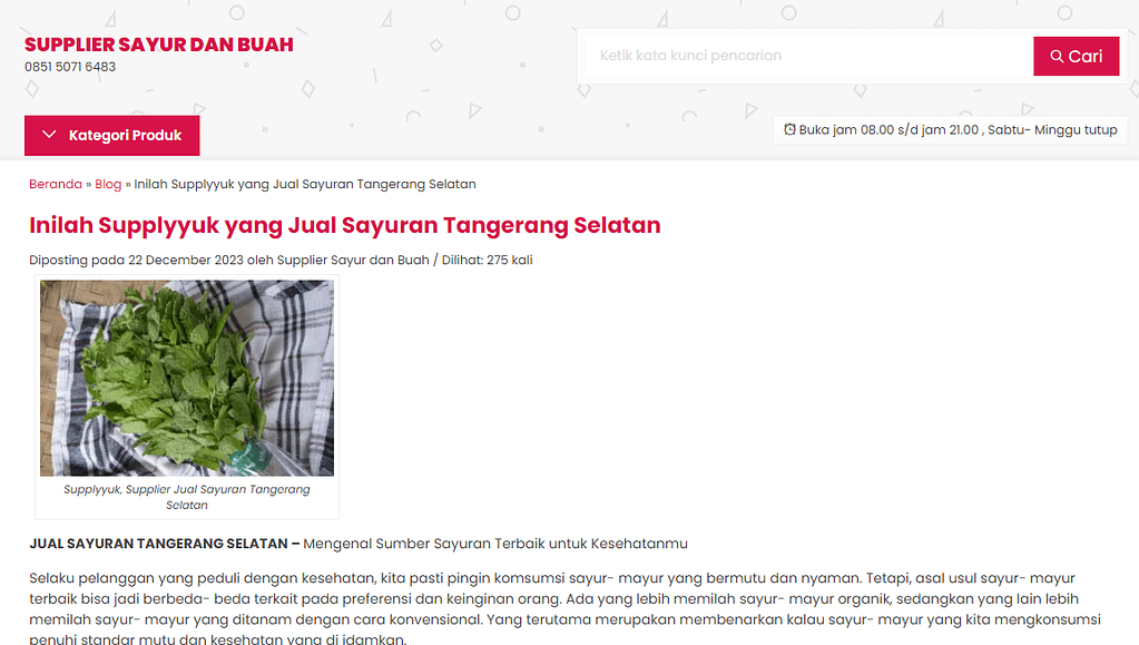 Daftar 6 supplier sayur di Tangerang Untuk Bisnis - mfsupplier.id